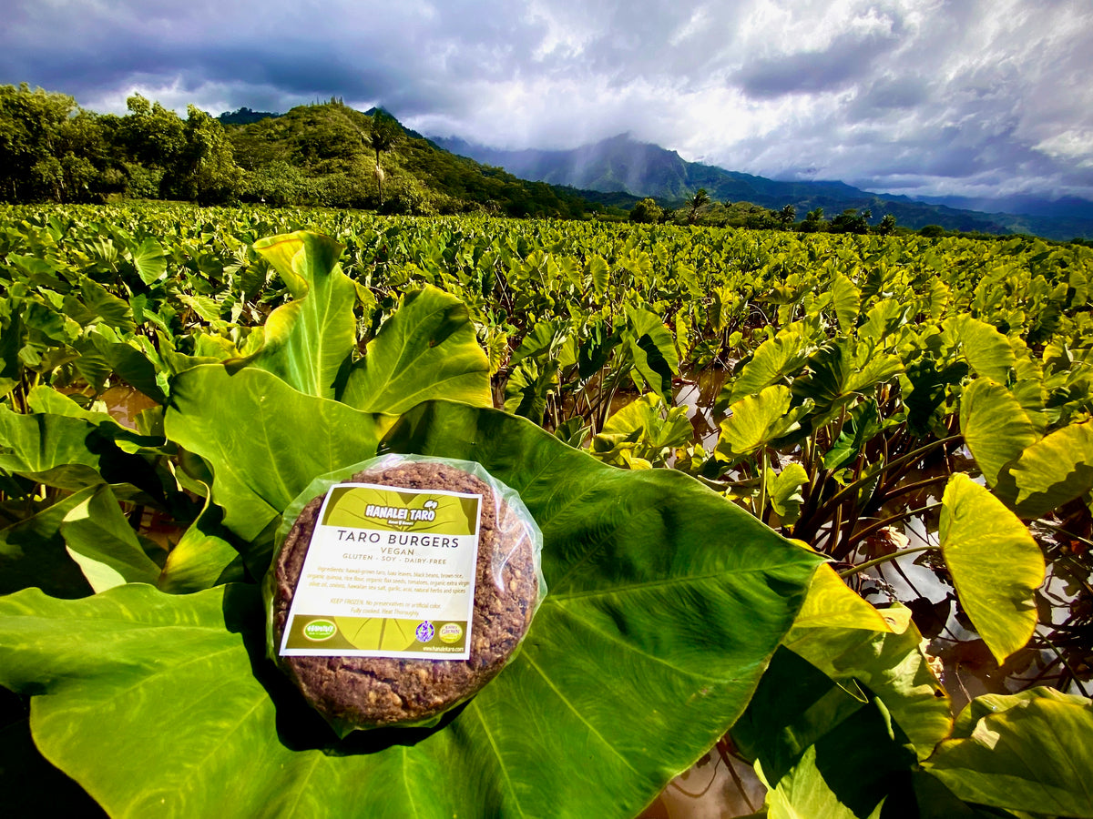 Da Hanalei Taro Burgers 4 patties (2-2pk). Vegan. Gluten-free, Soy-fre